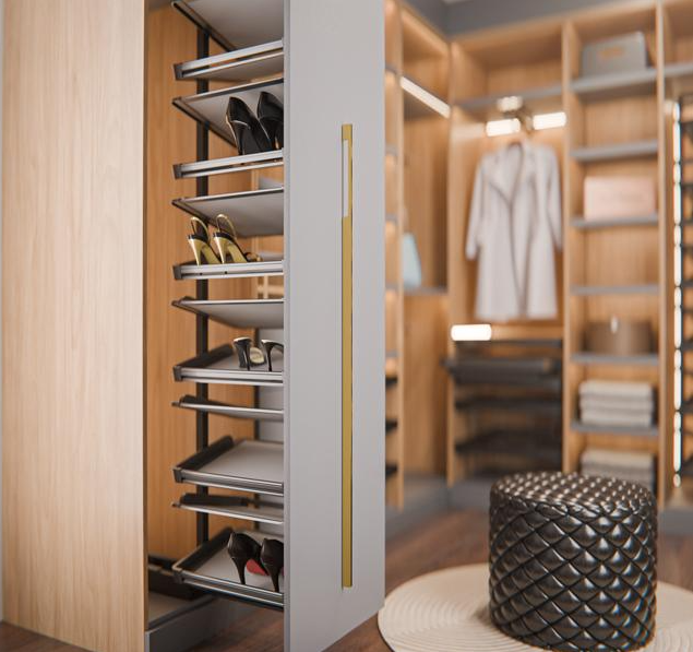 WB-681 X12 P35 Kosz na buty wysuwany (12 półek) antracyt - Idea-nova.pl